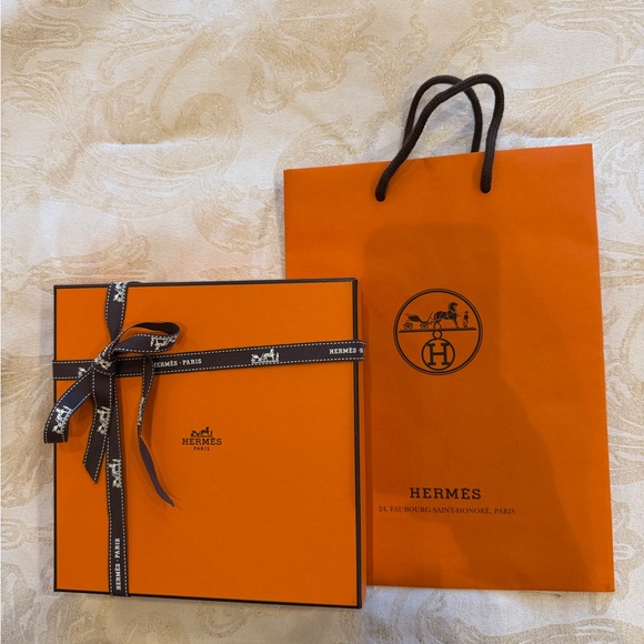 Hermes | Other | Hermes Orange Gift Set With Black Accents Square Box ...